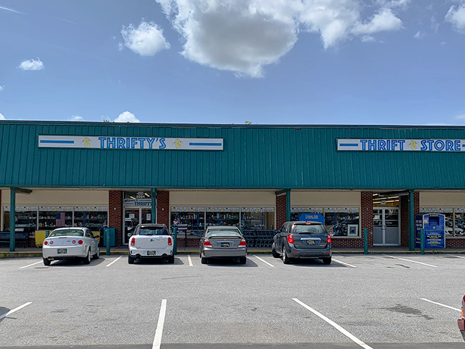 That distinctive teal and brick facade signals treasure hunting headquarters for Delaware's savviest shoppers.