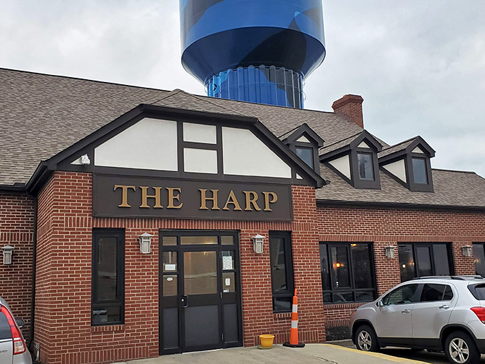 The Tudor-style fa&ccedil;ade of The Harp promises Irish charm before you even step inside. That iconic sign might as well say "Welcome Home."