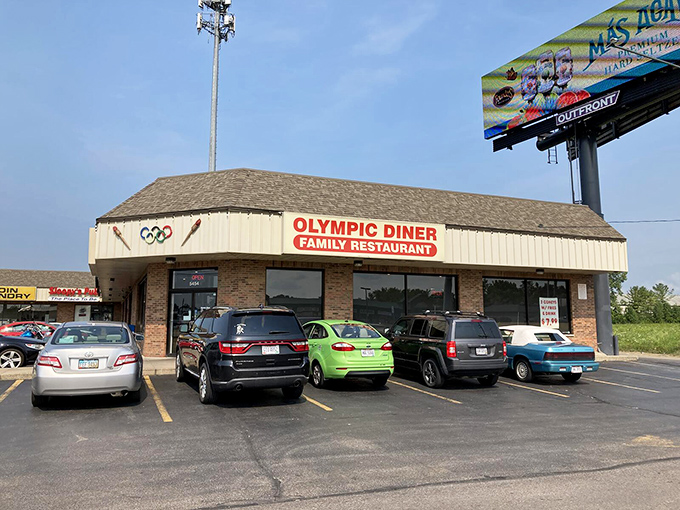 The unassuming exterior of Olympic Diner in Hilliard hides culinary treasures within. Like finding a Picasso at a yard sale, the surprise is half the fun.