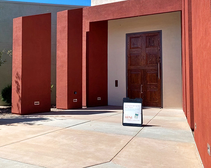 The museum's striking entrance hints at the architectural wonders waiting inside this miniature wonderland.