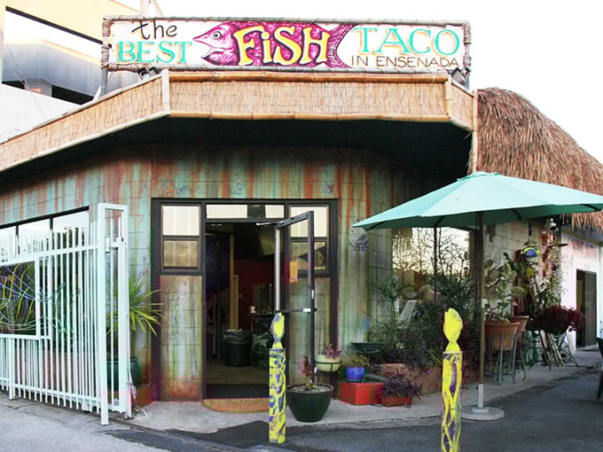 The weathered turquoise exterior isn't trying to impress anyone&mdash;it's saving all its energy for what happens inside those doors. Beach shack vibes in the heart of Los Feliz.