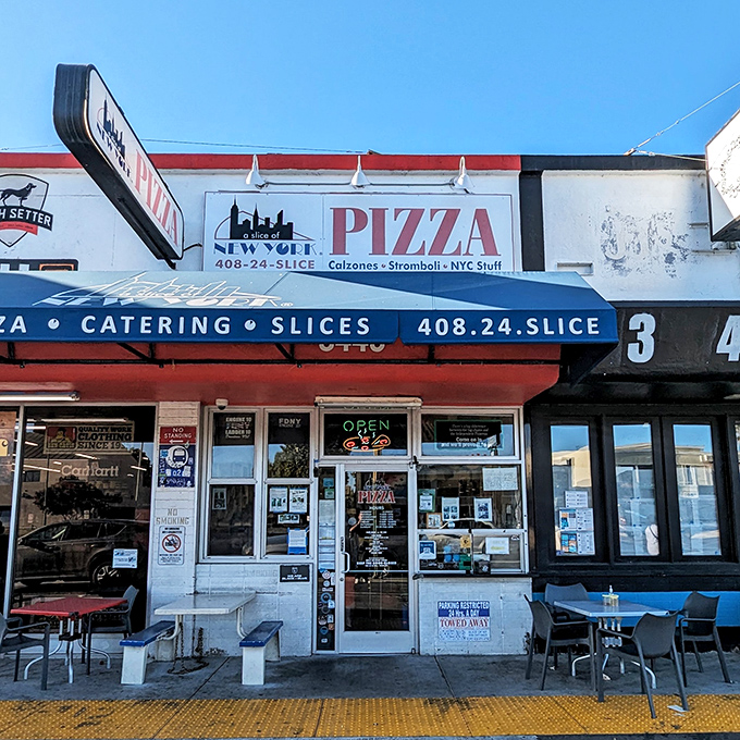This unassuming storefront holds the secret to authentic New York pizza magic in Silicon Valley.