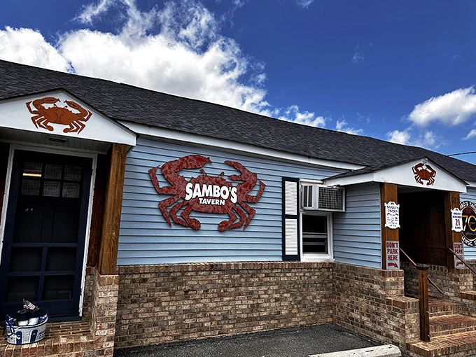 That giant red crab on the building isn't just decoration &ndash; it's a promise of deliciousness waiting inside.