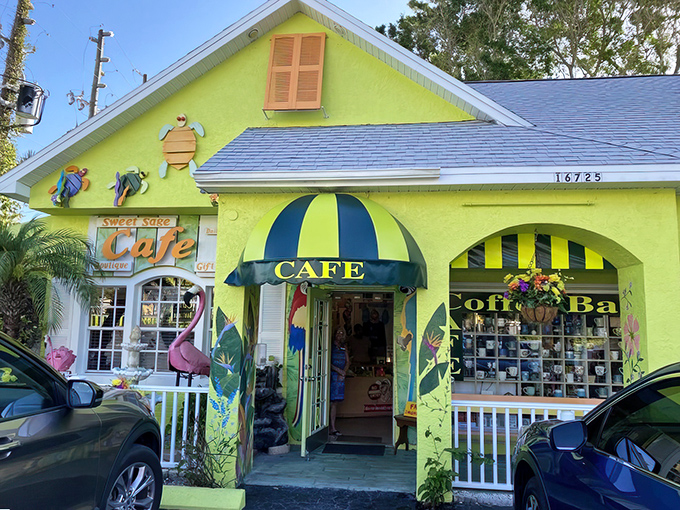 The lime-green facade of Sweet Sage Cafe isn't just a building&mdash;it's a mood announcement that screams "vacation mode activated!"