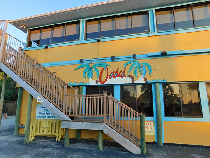 The bright yellow exterior with turquoise trim isn't trying to be subtle &ndash; it's shouting "Fresh seafood here!" like a friendly fishmonger at dawn.