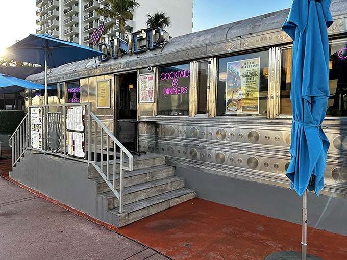 This gleaming silver time machine isn't waiting for Doc Brown &ndash; it's serving up nostalgia and killer BBQ ribs on Miami Beach's 11th Street.
