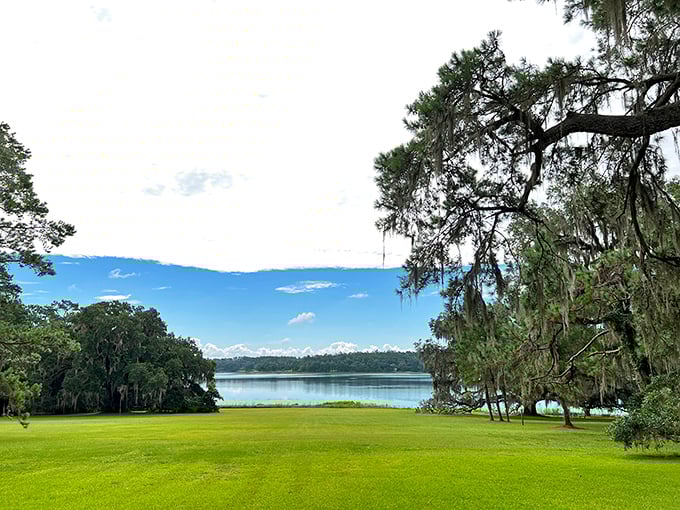 A lakeside pavilion that whispers "come sit awhile" with views that make smartphone cameras work overtime. Nature's front porch at its finest.