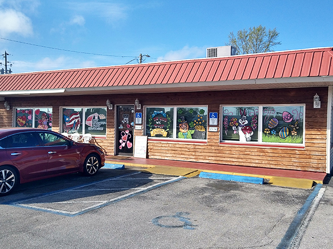 The unassuming exterior of The Biscuit Barn belies the culinary treasures within. That red roof has become a beacon for breakfast lovers throughout Crystal River.