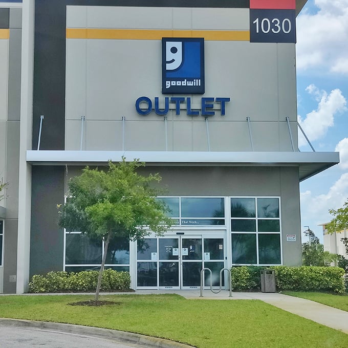 The unassuming exterior of bargain-hunting paradise. Like finding a secret speakeasy, but instead of cocktails, you'll discover discount treasures.