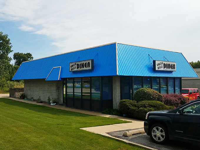 That iconic blue roof isn't just eye-catching&mdash;it's a beacon of breakfast hope for hungry Roselle residents seeking comfort food salvation.