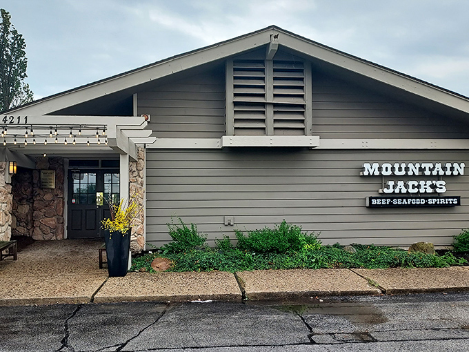 The unassuming exterior of Mountain Jack's hides a carnivore's paradise within. Like finding a treasure map in your attic, this place promises delicious adventures.