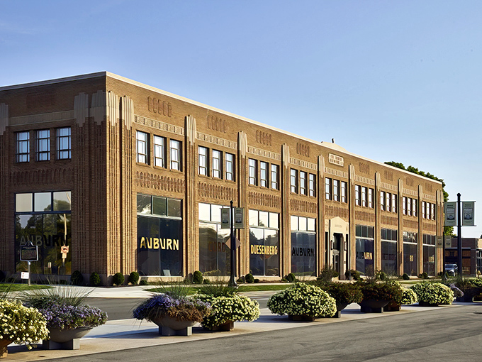 The Art Deco fa&ccedil;ade isn't just a building&mdash;it's a time machine disguised as architecture. Indiana's automotive palace beckons with promises of chrome and glory.