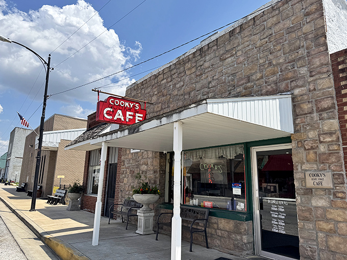 The unassuming stone facade of Cooky's Cafe in Golden City hides culinary treasures that have locals and travelers alike making special pilgrimages.
