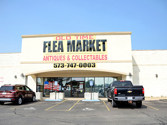 The unassuming exterior of Old Time Flea Market belies the treasure trove within&mdash;like finding a gourmet meal at a gas station, the surprises await inside.