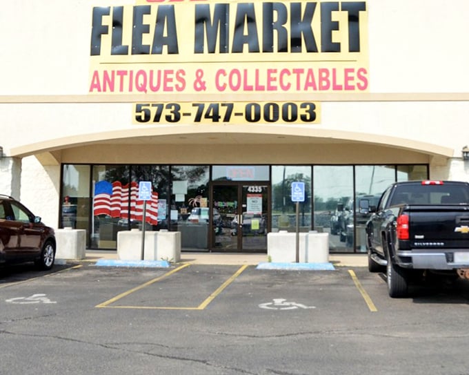 The unassuming storefront promises treasures within. Like a Vegas casino, what happens at Old Time Flea Market rarely stays there&mdash;you'll want to show off your finds!
