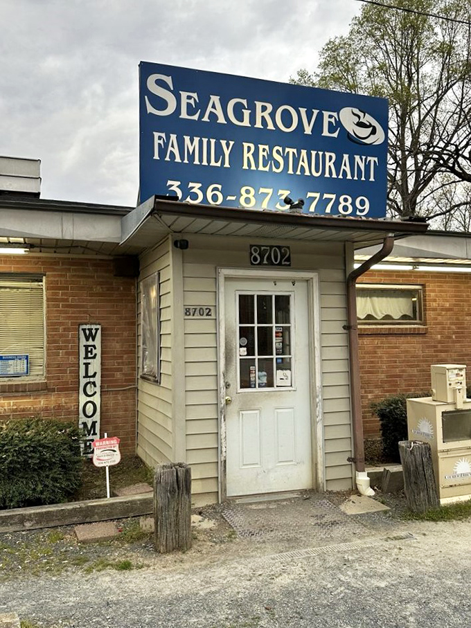 The unassuming brick exterior of Seagrove Family Restaurant stands as a beacon for breakfast seekers, promising comfort food and hospitality without any fancy pretensions.