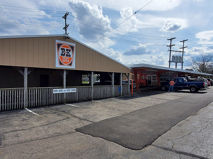 The unassuming exterior of B-K Root Beer Drive-In stands as a time capsule of Americana, where nostalgia isn't manufactured&mdash;it's simply preserved through decades of serving thirsty Ohioans.