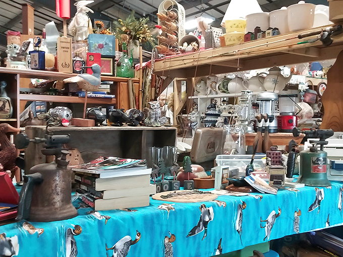 Treasure hunters navigate the indoor aisles at Four Seasons, where each booth promises discoveries that might just become tomorrow's family heirlooms.