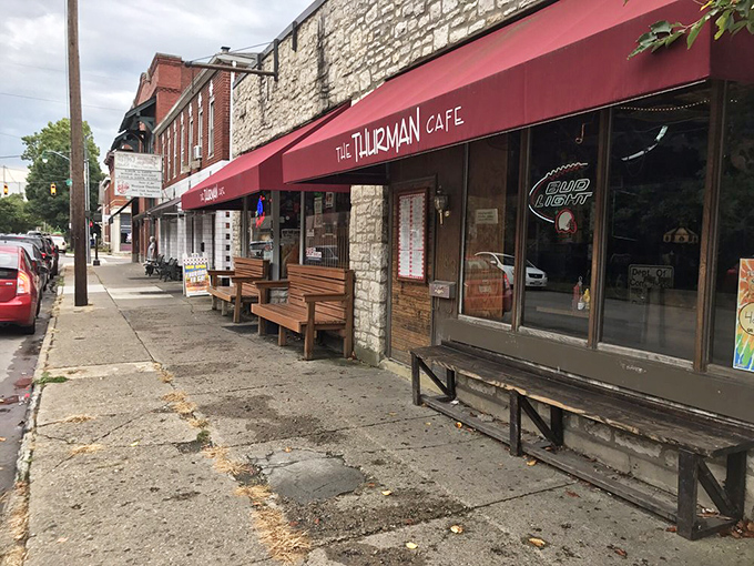 The unassuming exterior of The Thurman Cafe in German Village belies the culinary madness within. Like finding a treasure chest disguised as a shoebox.