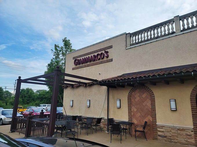 Giammarco's warm, stucco exterior welcomes you like an old friend, with a cozy patio that practically whispers "stay awhile" on Ohio summer evenings.
