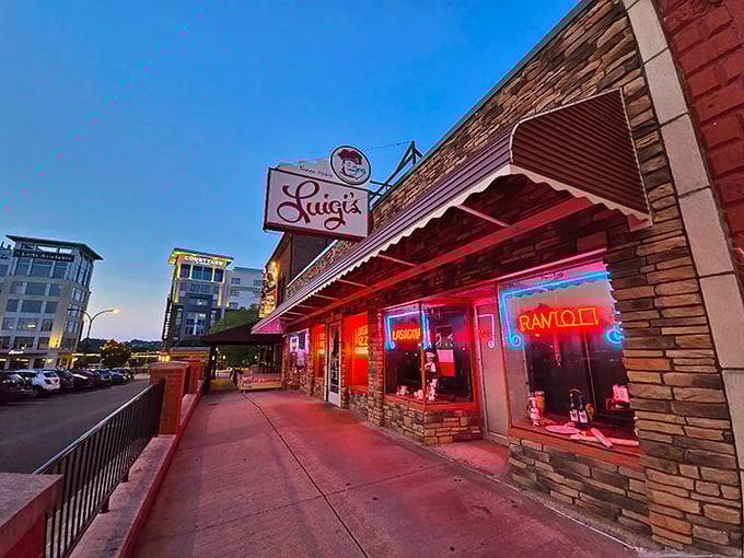 Luigi's iconic red sign has been beckoning hungry Akronites for generations, a beacon of pizza perfection on South Main Street.