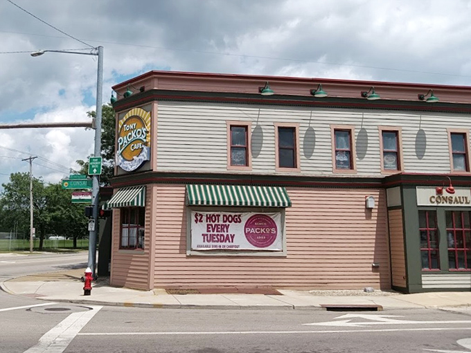 The corner that launched a thousand cravings. Tony Packo's iconic exterior stands proudly in Toledo, a beacon of Hungarian-American comfort food that's worth the pilgrimage.