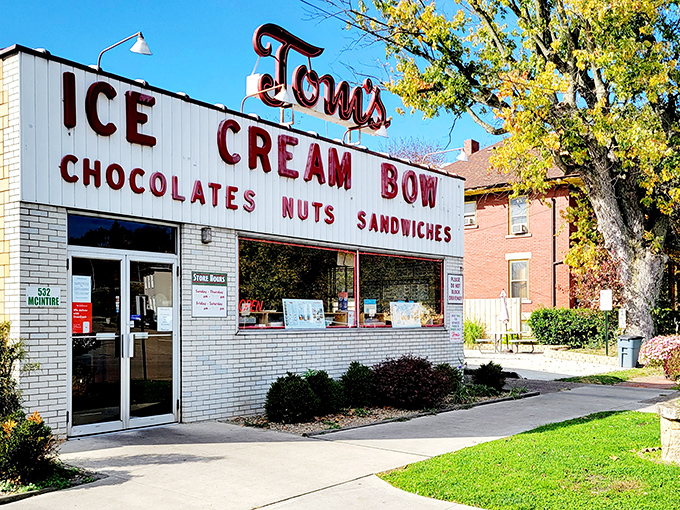 That classic red script lettering isn't just signage &ndash; it's a beacon calling ice cream lovers home.