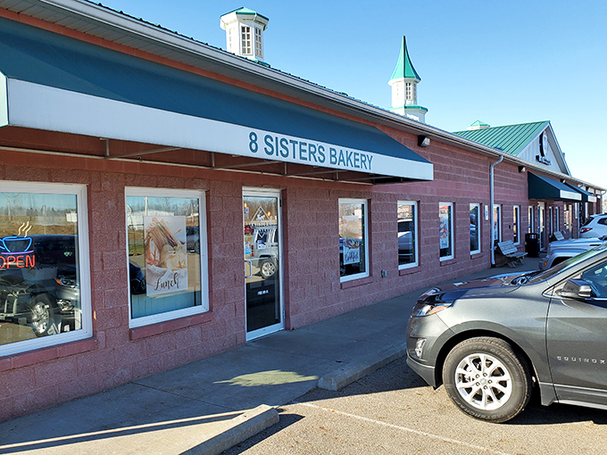 The unassuming pink exterior of 8 Sisters Bakery belies the culinary treasures within. Like finding Willy Wonka's factory in rural Ohio!