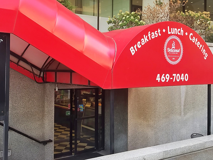 That iconic red awning isn't just a splash of color&mdash;it's a beacon of hope for hungry downtown Columbus workers seeking sandwich salvation.