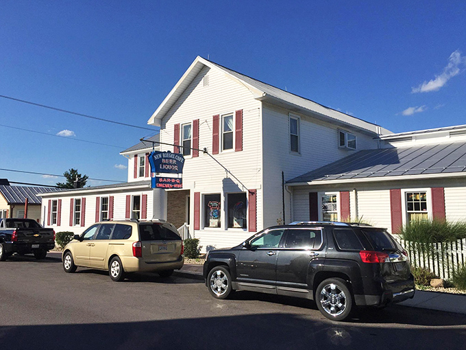 The unassuming white clapboard exterior of New Riegel Cafe stands like a time capsule on Ohio's rural landscape, hiding culinary treasures within its humble walls.