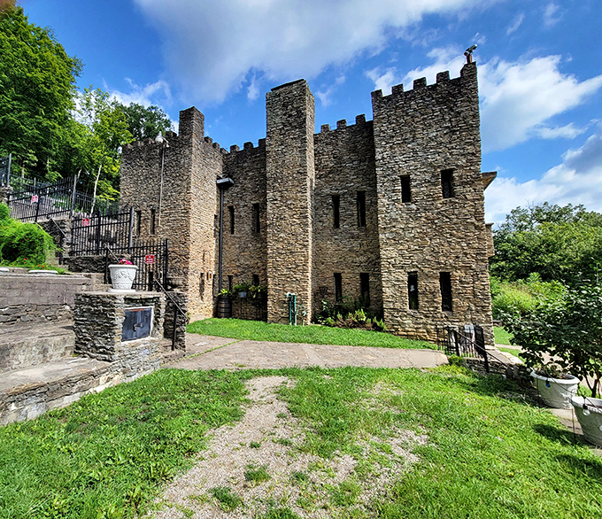 Chateau Laroche stands proudly against the Ohio sky, its stone walls and towers a testament to one man's extraordinary vision and decades of patient labor. 