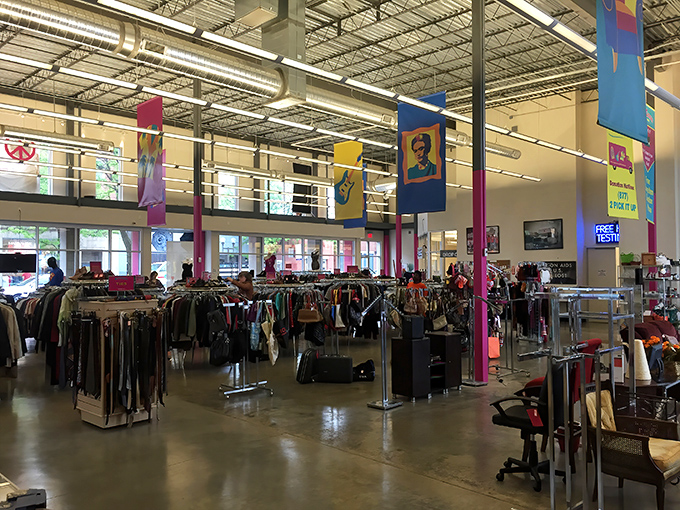 Welcome to treasure-hunting paradise! Out of the Closet's spacious interior offers a carefully organized chaos where yesterday's fashion finds new admirers.