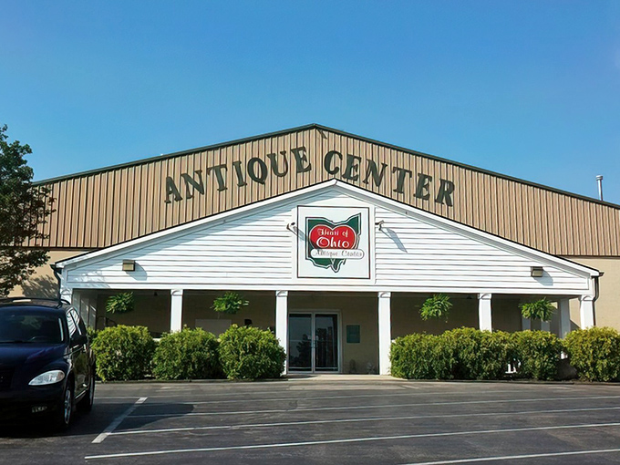 The unassuming exterior hides a universe of treasures within, like finding a portal to the past disguised as a roadside attraction.