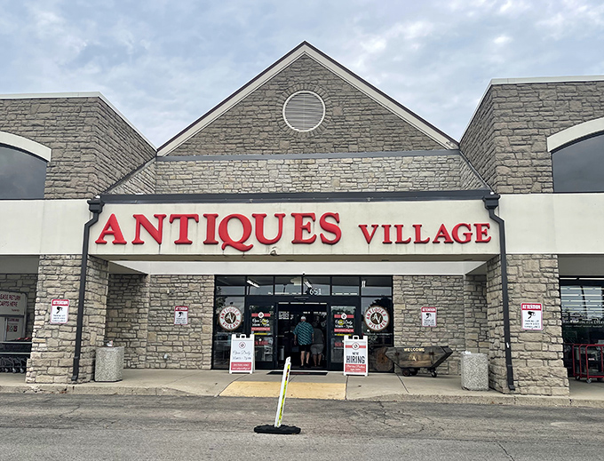The unmistakable red lettering beckons vintage hunters like a lighthouse for the nostalgically inclined. Welcome to treasure island, Ohio-style.