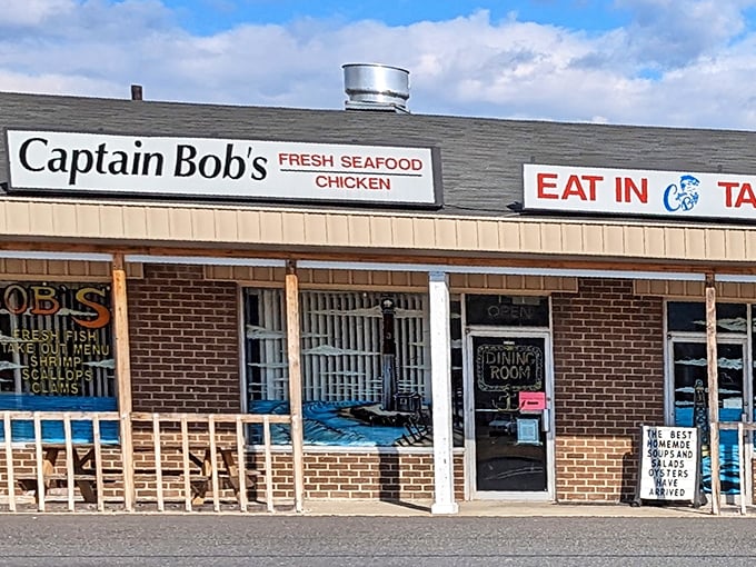 The unassuming storefront of Captain Bob's promises seafood treasures within. Like finding a pearl in an oyster, this strip mall gem delivers oceanic delights to landlocked Pennsylvania.