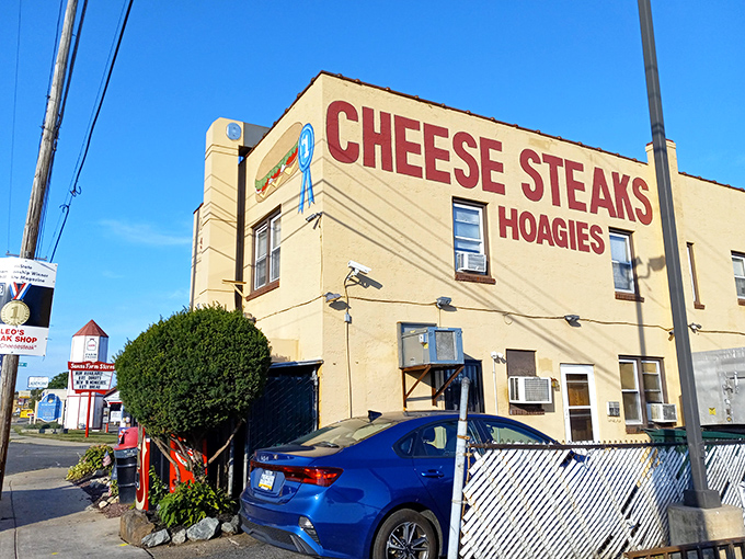 The corner building that launched a thousand cravings. Leo's iconic tan exterior proudly announces its cheesesteak royalty status to hungry passersby.