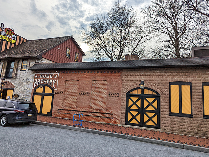 The historic fa&ccedil;ade of Bube's Brewery stands as a time capsule in brick and stone, inviting curious travelers to step back into Pennsylvania's brewing past. 