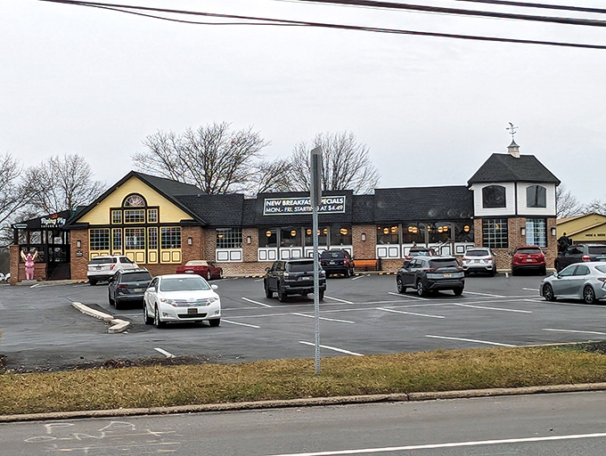 The distinctive yellow gable and charming cupola of Limerick Diner stand as a beacon for breakfast enthusiasts traveling along West Ridge Pike.