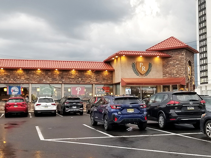 The iconic PR shield welcomes hungry pilgrims to this temple of comfort food. Stone fa&ccedil;ade says "established institution," but the food inside screams "come back tomorrow!"
