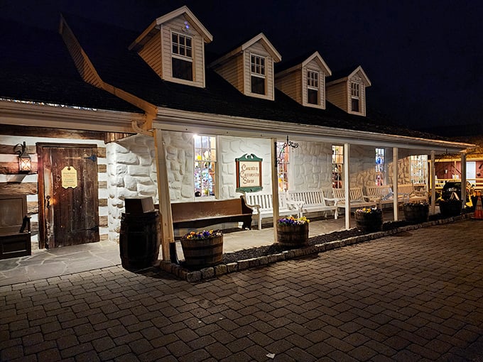 History stands proudly in stone at Dobbin House, where the fieldstone exterior has welcomed hungry travelers since the 1700s. The American flag adds a perfect patriotic touch.