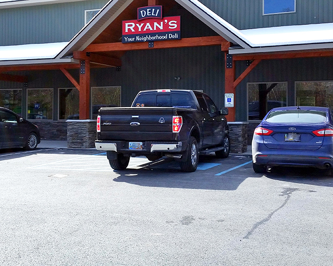 Ryan's Deli welcomes hungry travelers with its rustic wooden beams and stone accents&mdash;proof that architectural modesty often hides culinary magnificence.