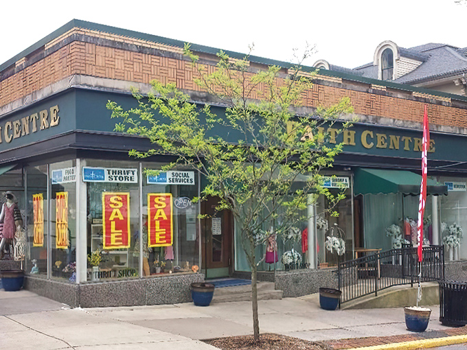 The iconic Faith Centre storefront in downtown Bellefonte beckons like a siren song to thrift enthusiasts. That green awning might as well be a welcome mat to treasure hunters.