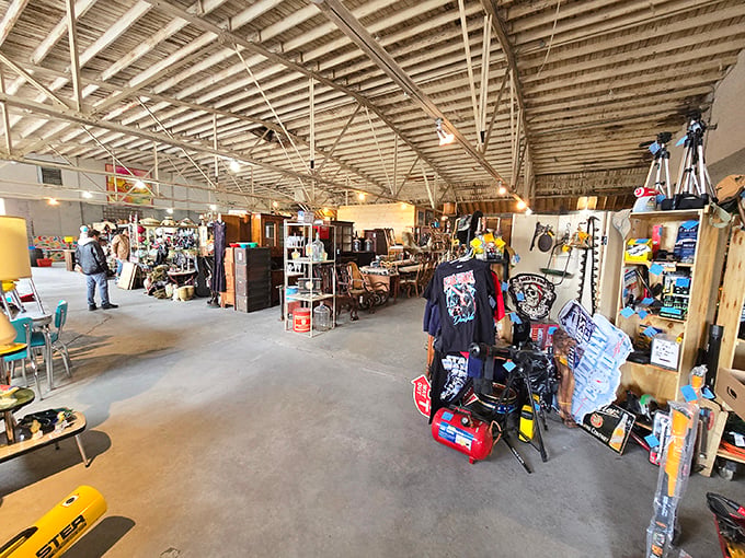Step into a time traveler's paradise where every aisle leads to another decade. The warm wooden floors have stories to tell.