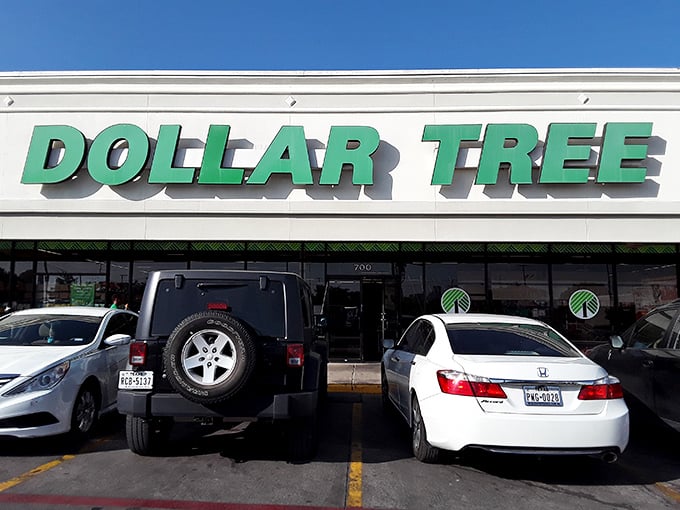 The iconic green Dollar Tree sign beckons bargain hunters like a beacon of hope in a sea of retail inflation.