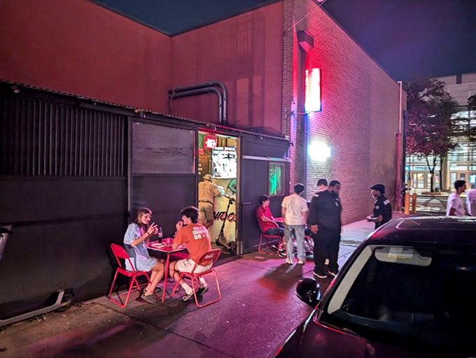 The unassuming brick exterior of Taqueria De Diez proves once again that culinary treasures often hide behind the most modest facades.