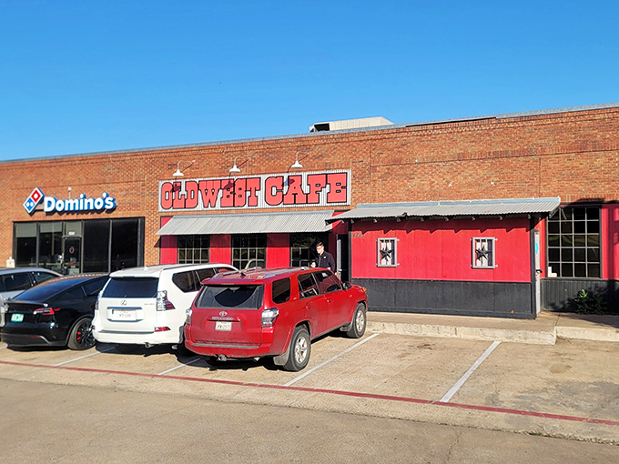 The brick facade and bold red signage of Old West Cafe might look unassuming, but inside awaits a Texas breakfast experience worth setting your alarm for.