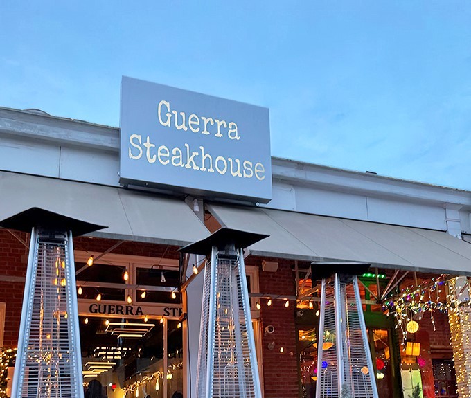 Guerrera Steakhouse's unassuming exterior hides culinary treasures within, like finding a diamond in Arlington's urban landscape.