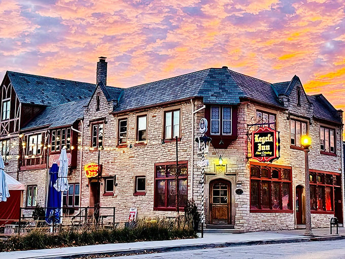 Fairy tales come true at sunset, when Kegel's Inn's stone fa&ccedil;ade glows like a Bavarian castle that somehow landed in West Allis, complete with that iconic neon sign.