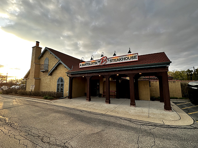 The warm ochre exterior of Mr. B's welcomes you like an old friend who happens to have the best steaks in town.