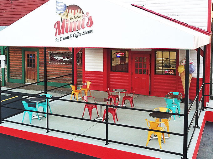 The red exterior of Mimi's isn't just eye-catching&mdash;it's practically a siren song for your sweet tooth. Those colorful chairs are waiting for you.